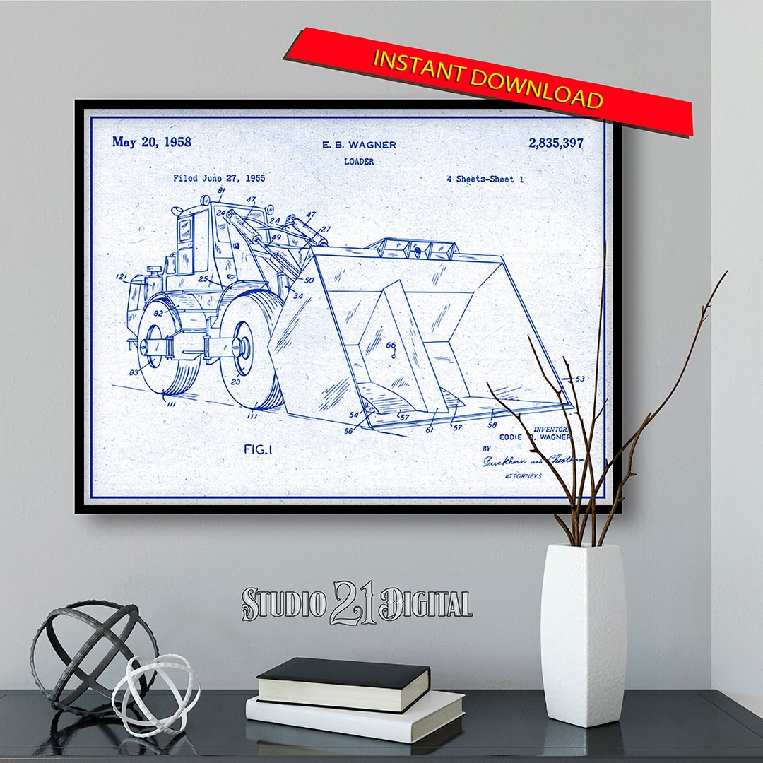 Front End Loader Printable Patent Print, Heavy Equipment Operator Gift ...