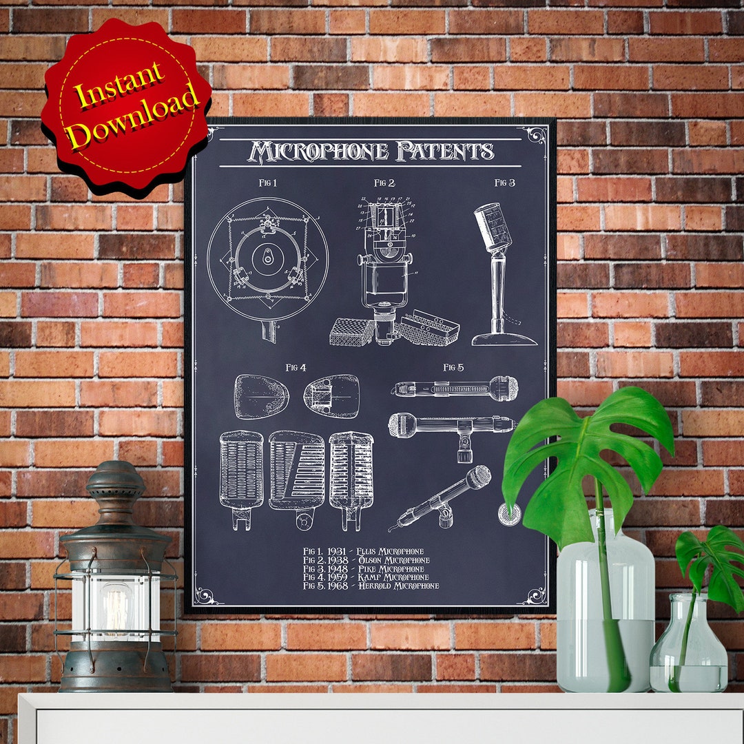 Microphone Patents Digital Download, DJ Gift - Etsy