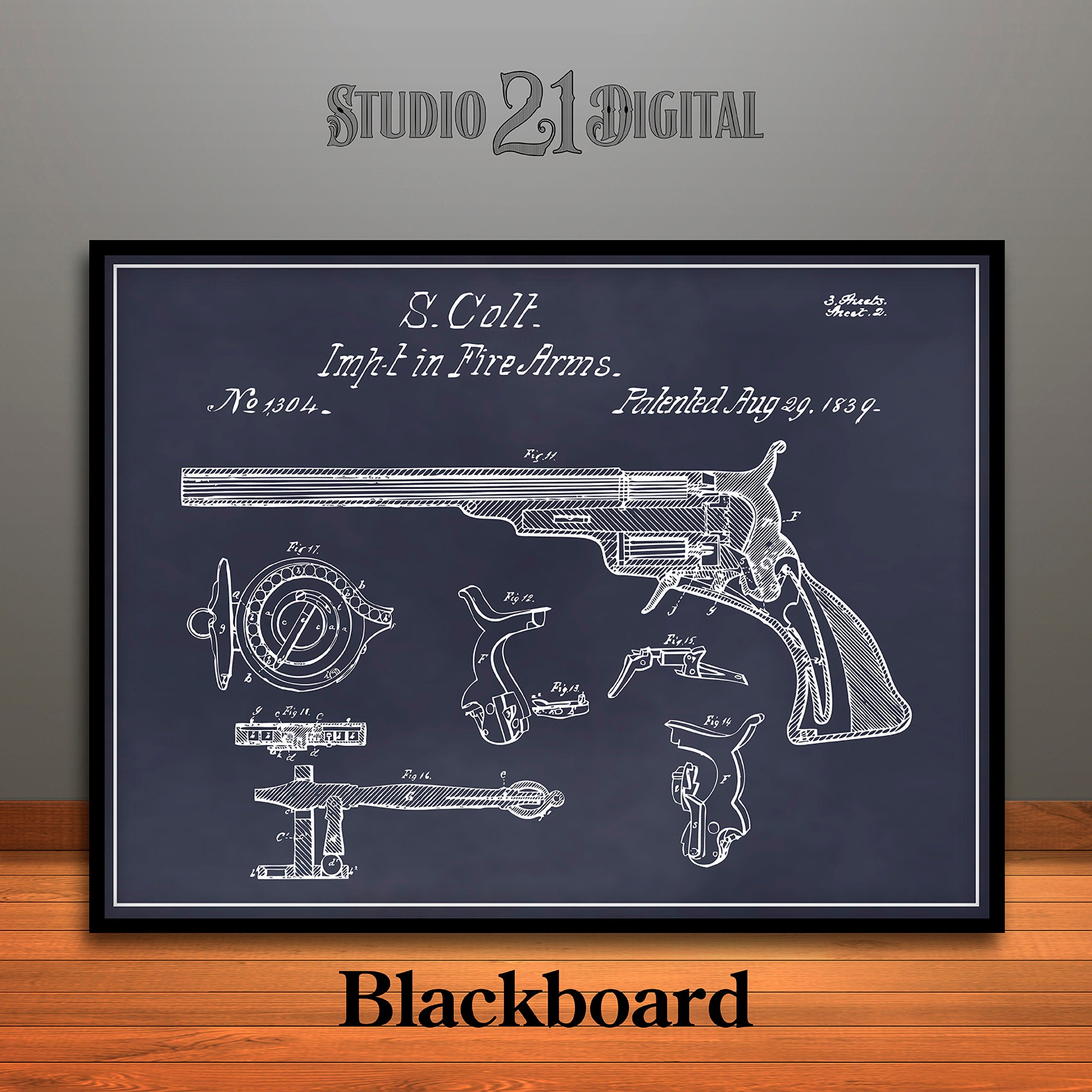 Samuel Colt Revolver Patent Digital Download, Firearm, Marksman, Small ...