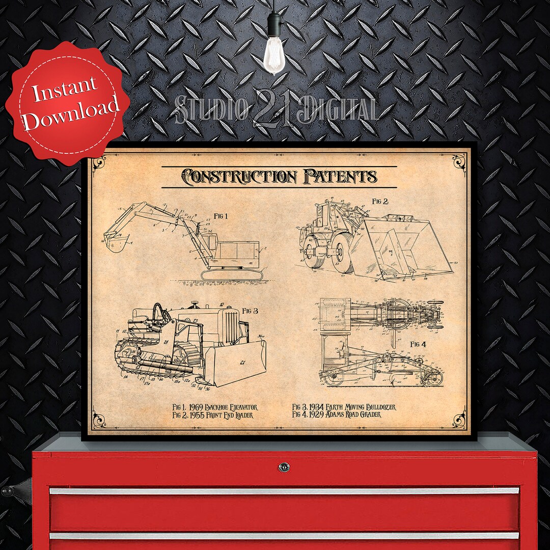 Construction Heavy Equipment Patents Digital Download, Operator Gift ...