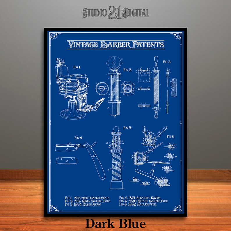 Vintage Barber Patents Print: Barber Shop Decor (digital Download) - Etsy