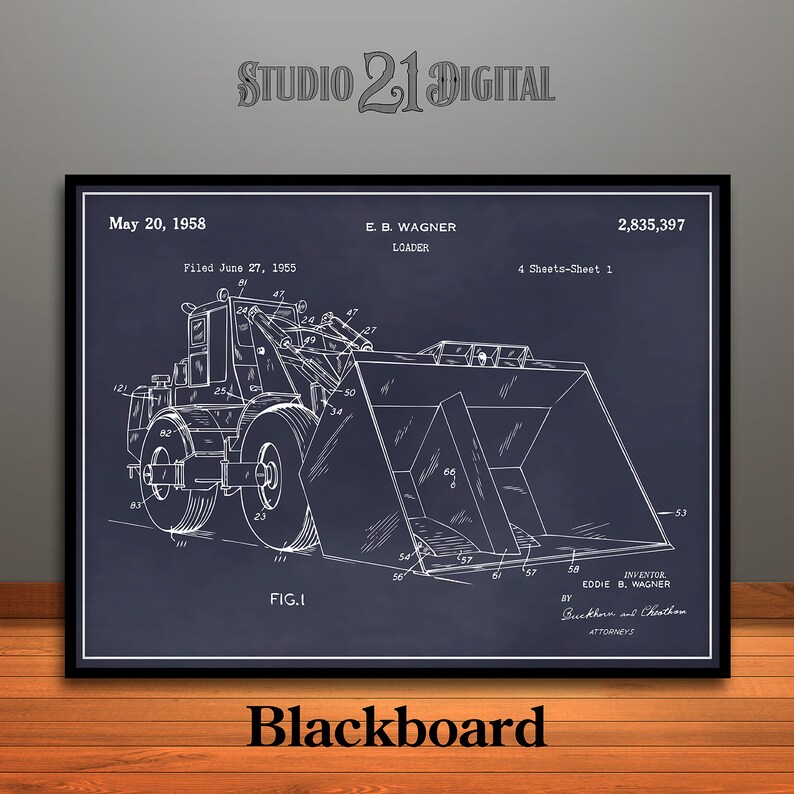 Front End Loader Printable Patent Print, Heavy Equipment Operator Gift ...