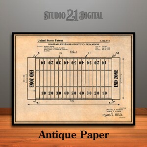 1968 Football Field Patent Digital Download, Football Coach Gift ...