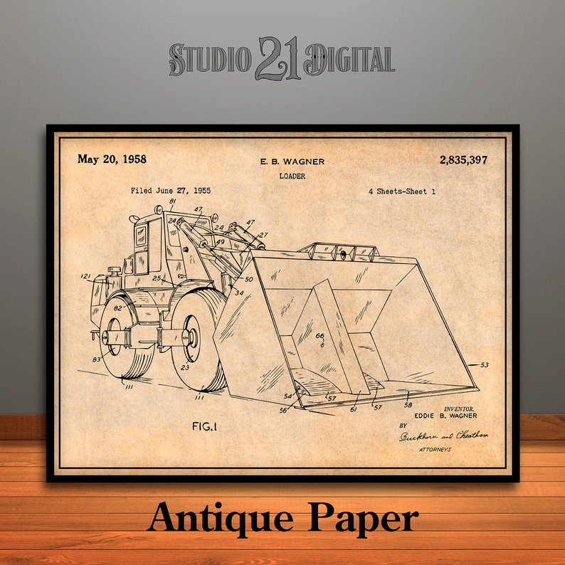 Front End Loader Printable Patent Print Heavy Equipment - Etsy
