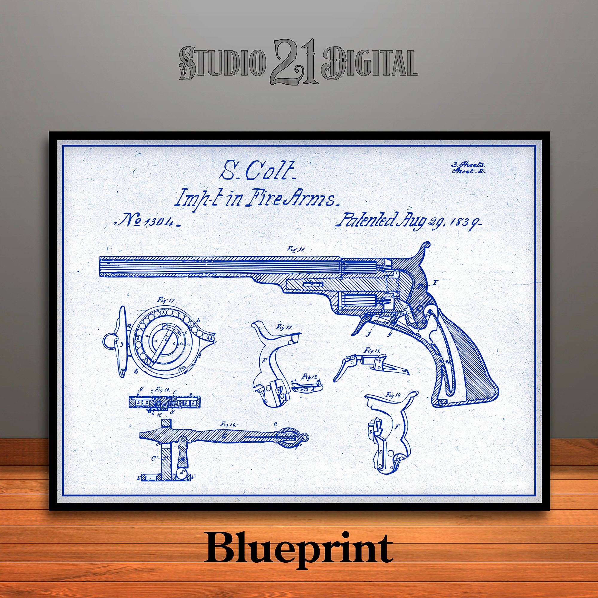 Samuel Colt Revolver Patent Digital Download, Firearm, Marksman, Small ...
