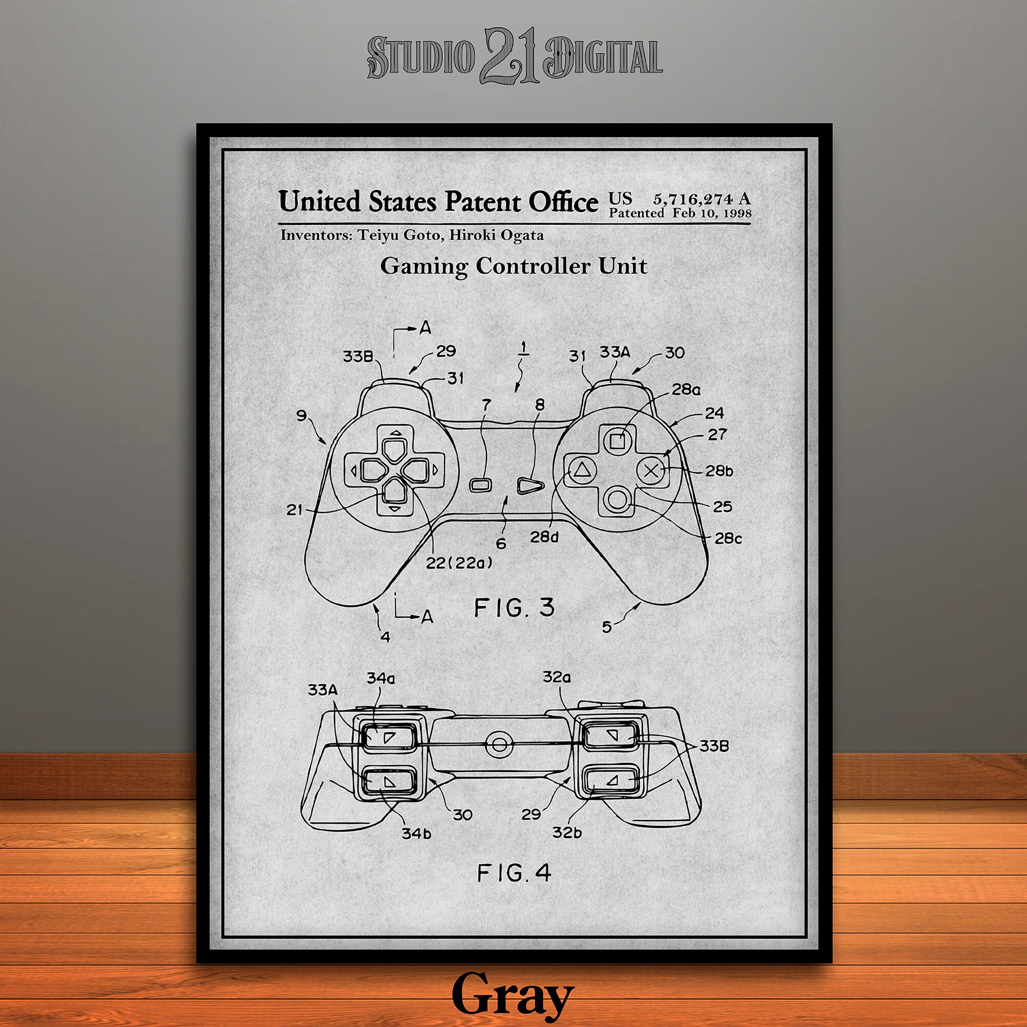 Gaming Controller Unit Patent Digital Download Video Game Art | Etsy