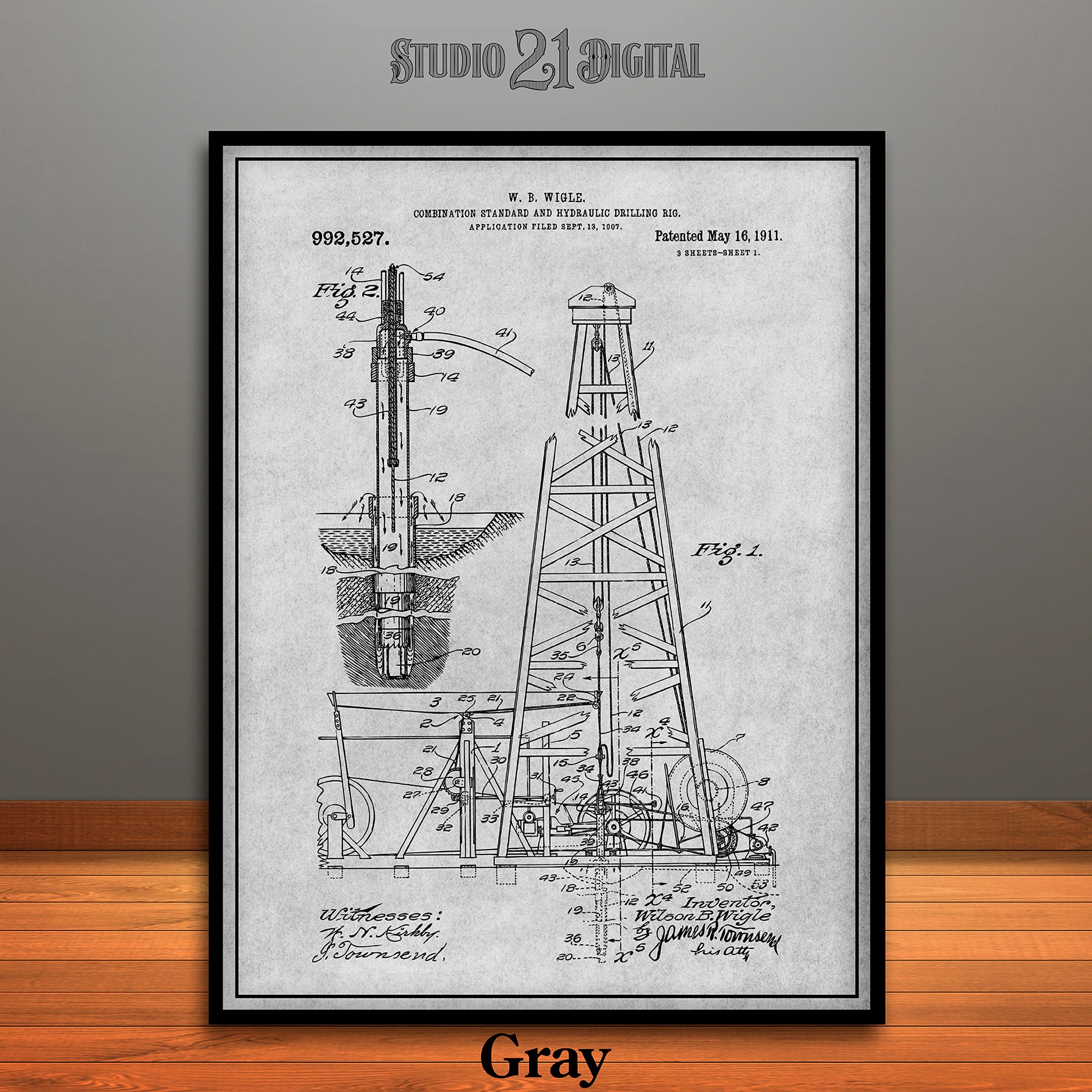 Oil Drilling Rig Printable Patent Black Gold Decor Oil Rig | Etsy