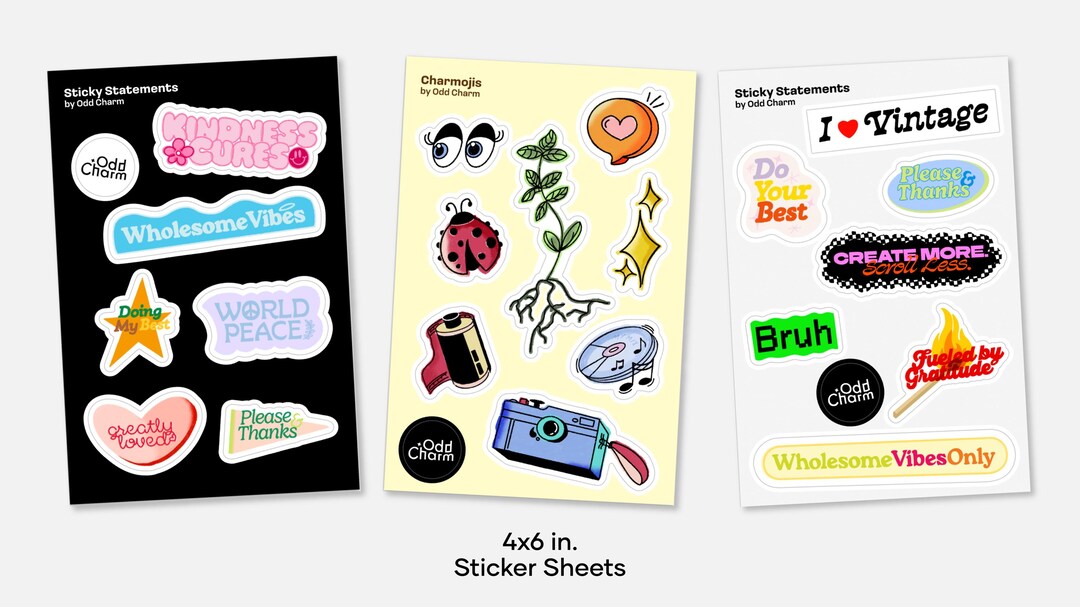 Odd Charm Sticker Sheets – Artsy, Fun, and Minimalist Stickers for ...
