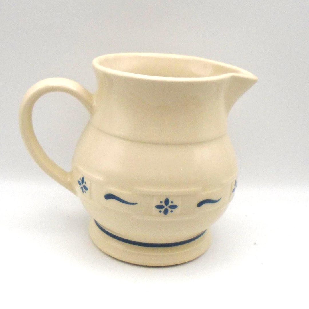 Vintage Longaberger Pottery Pitcher: Woven Traditions Classic Blue, 1 ...