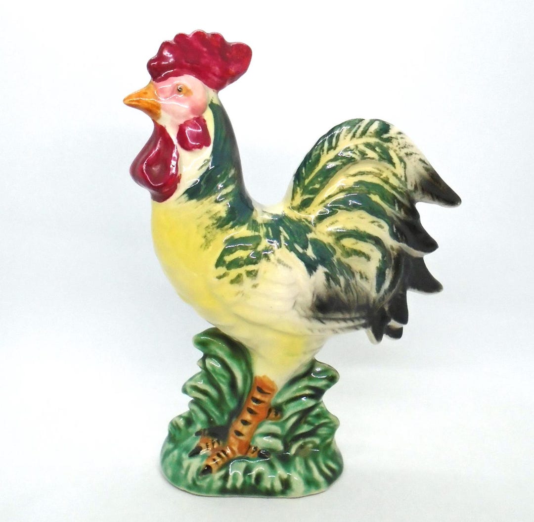 Vintage Ceramic Rooster/chicken Figurine, Farmhouse/home Decor, Made by ...