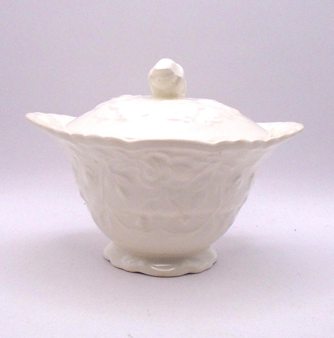 Vintage Pope-gosser Rose Point by Steubenville Sugar Bowl With Lid ...