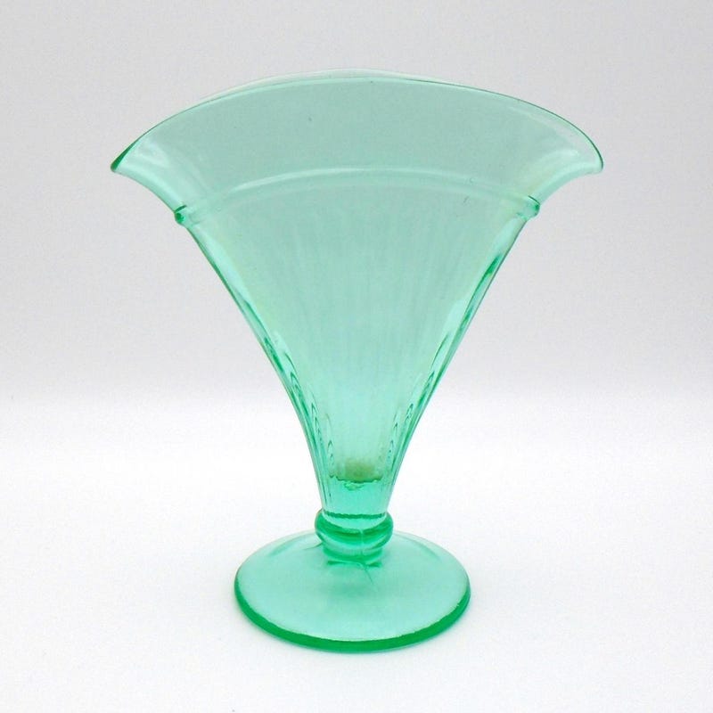 Vaseline Glass Vase - Etsy