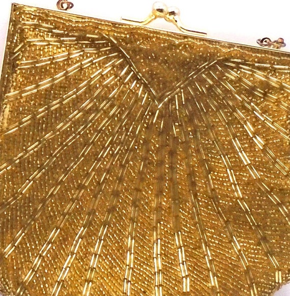 Vintage Carolyn Barton Gold Beaded Shell Shape Evenin… - Gem