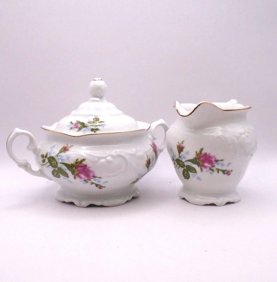 Vintage Royal Kent Collection Poland Bavarian Rose Sugar Bowl and ...