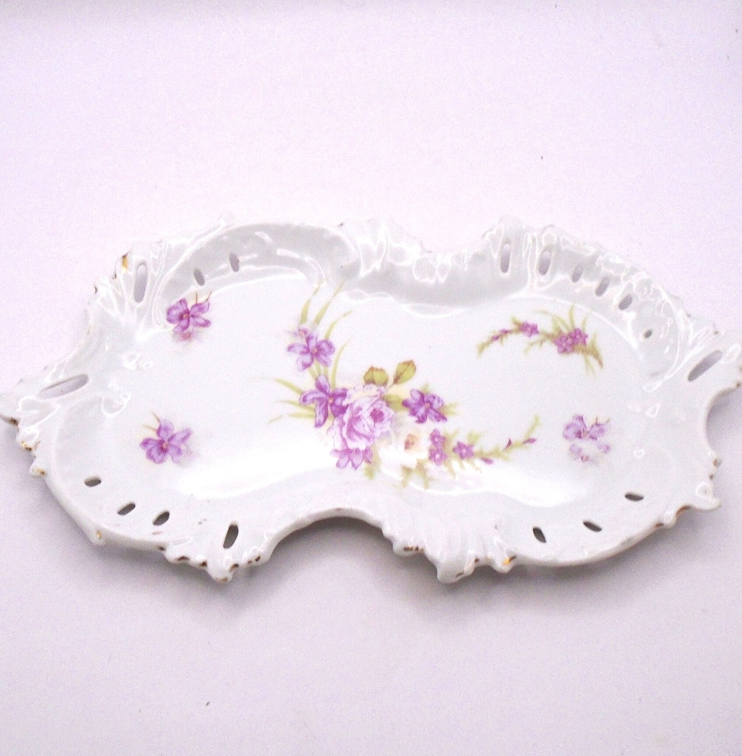 Antique Vintage Brunswick Germany Hand Painted Pink Floral Porcelain ...