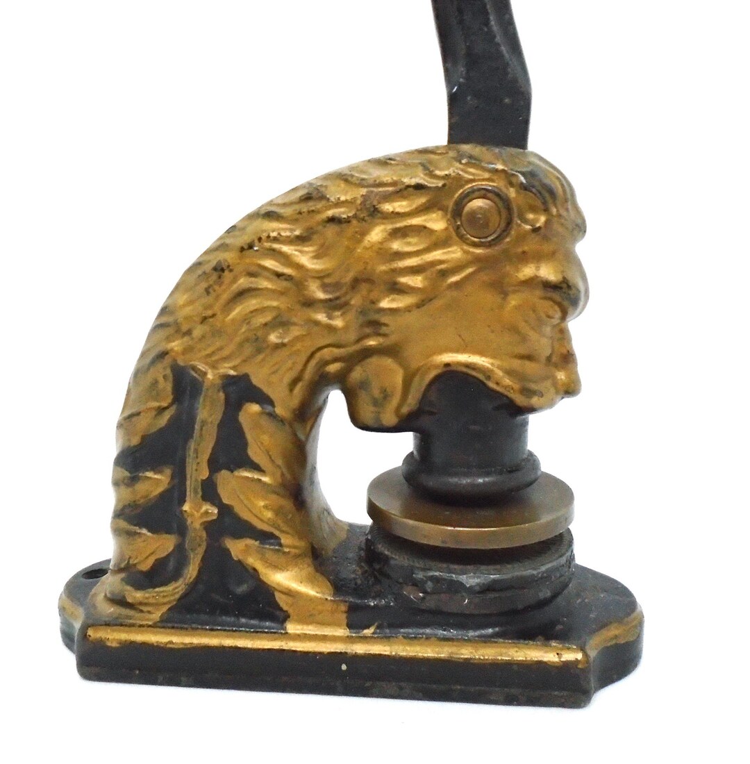 Antique 1904 Cast Iron Lion Head Notary Embosser - Seal Refers to ...