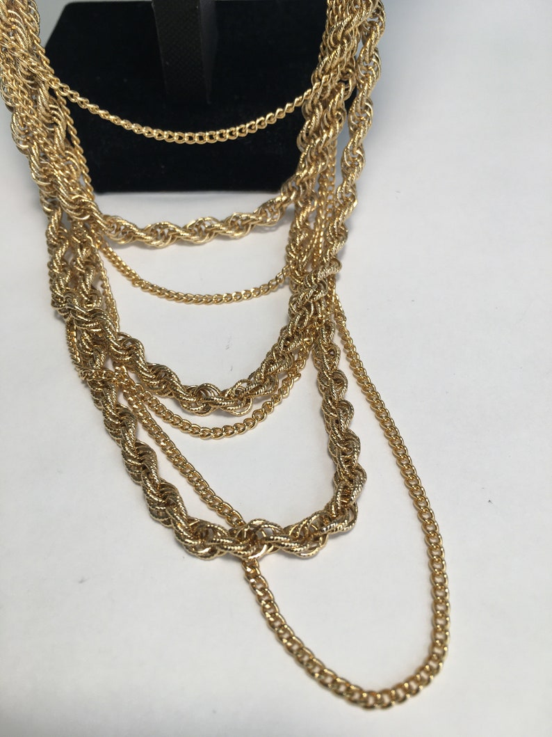 Vintage Multi-strand Chain Necklace - Etsy