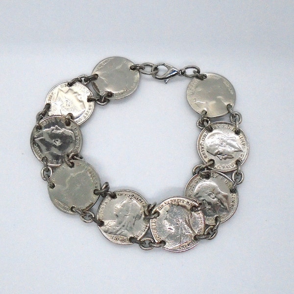 Silver Coin Bracelet - Etsy