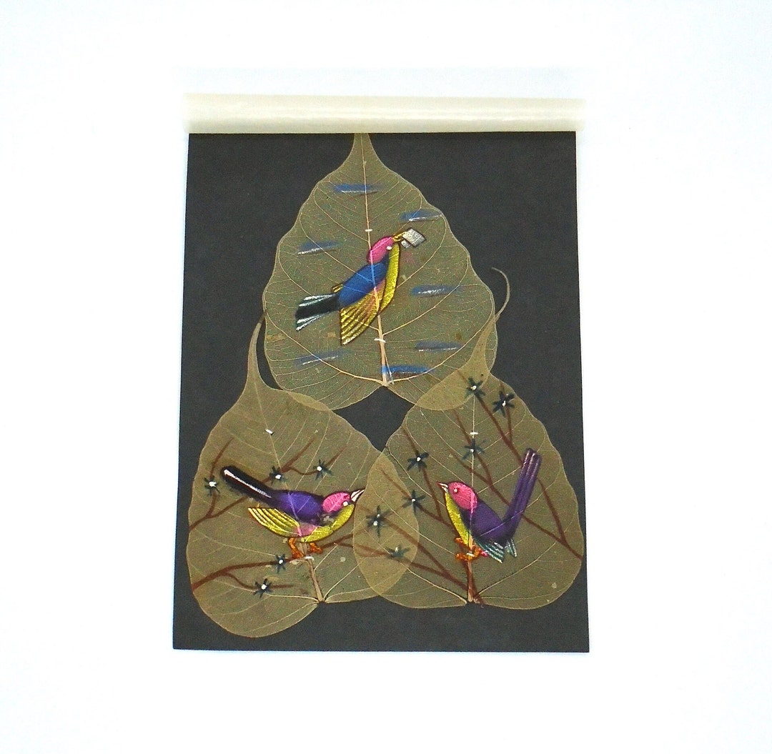 Vintage Peepal/pipal Leaf Paintings From India - Etsy