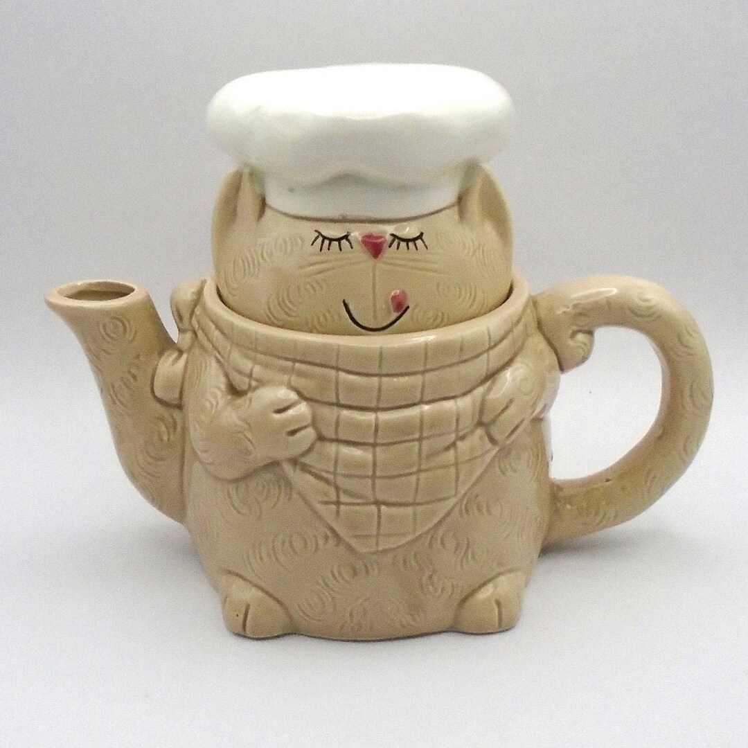Vintage Chubby Cat Chef Teapot by Enesco Japan 1982 - Etsy
