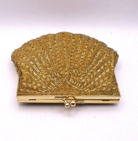 Vintage Carolyn Barton Gold Beaded Shell Shape Evenin… - Gem