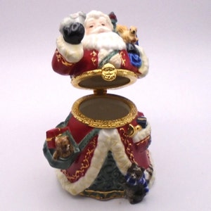 Vintage Ceramic Santa Claus Trinket Box With Bunny, Squirrel, Raccoon ...