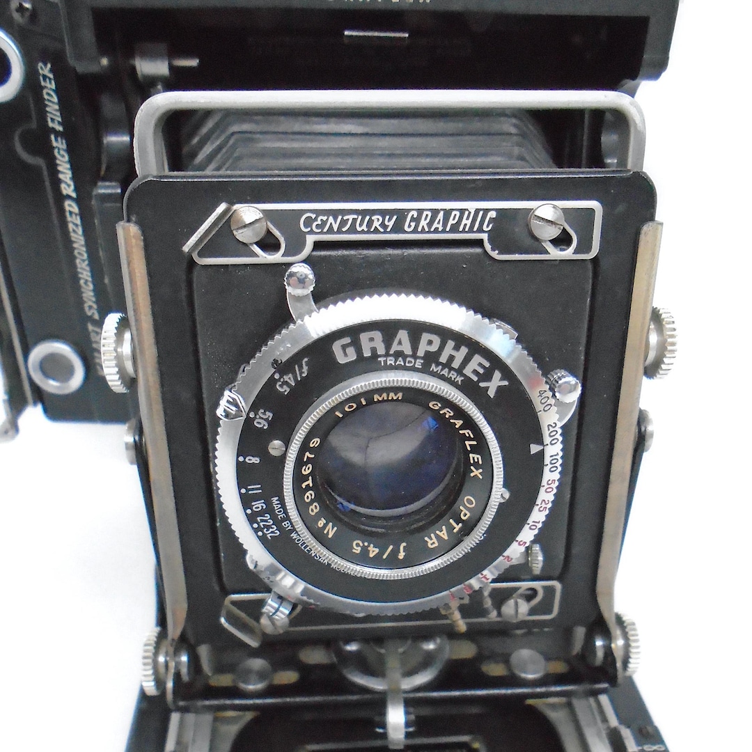 Vintage 1950's Graflex Century Graphic Camera: 101mm Optar Lens ...