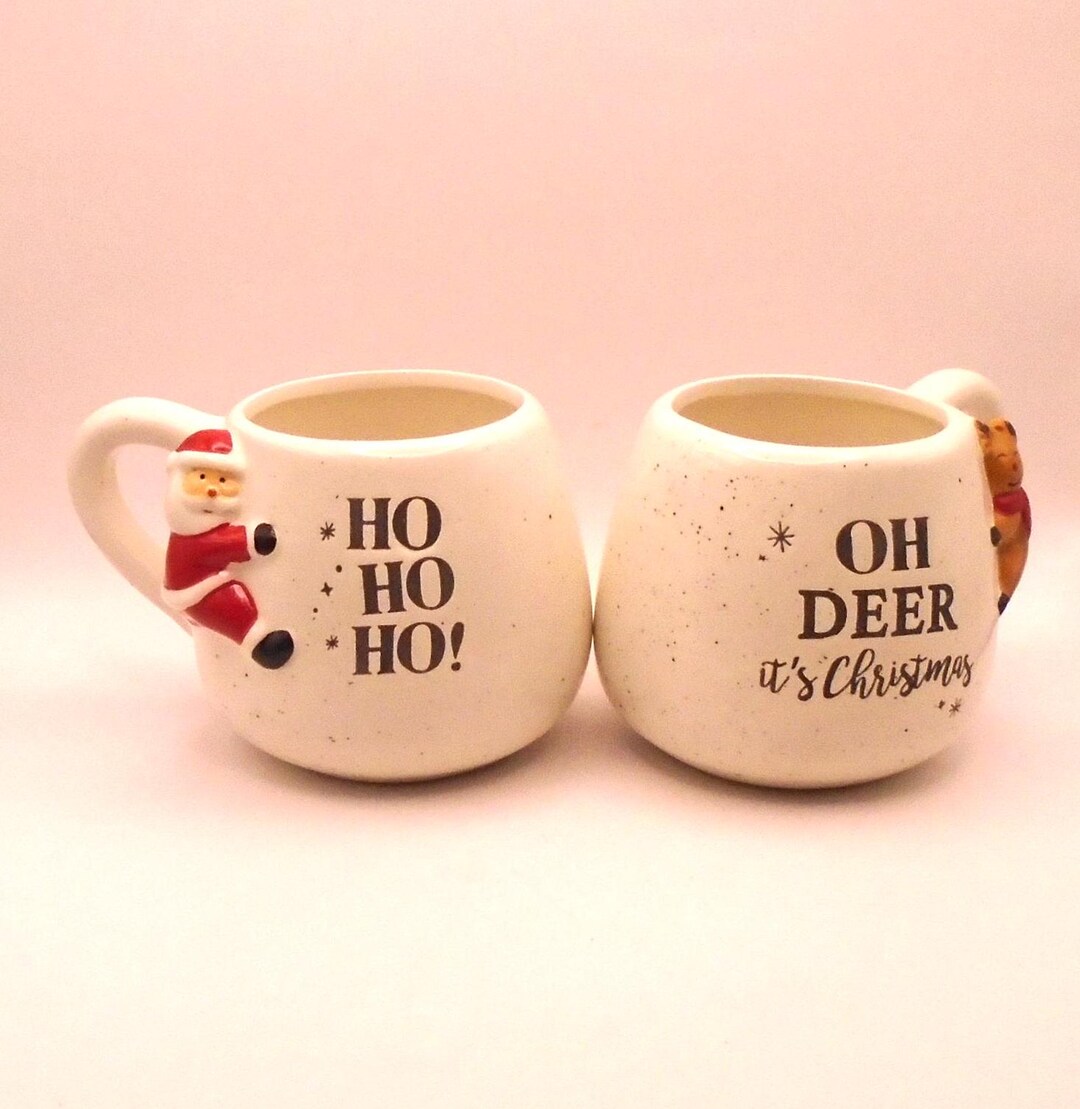 Set of Two 2 Eccolo World Traveler Christmas Mugs Whimsical Santa and ...