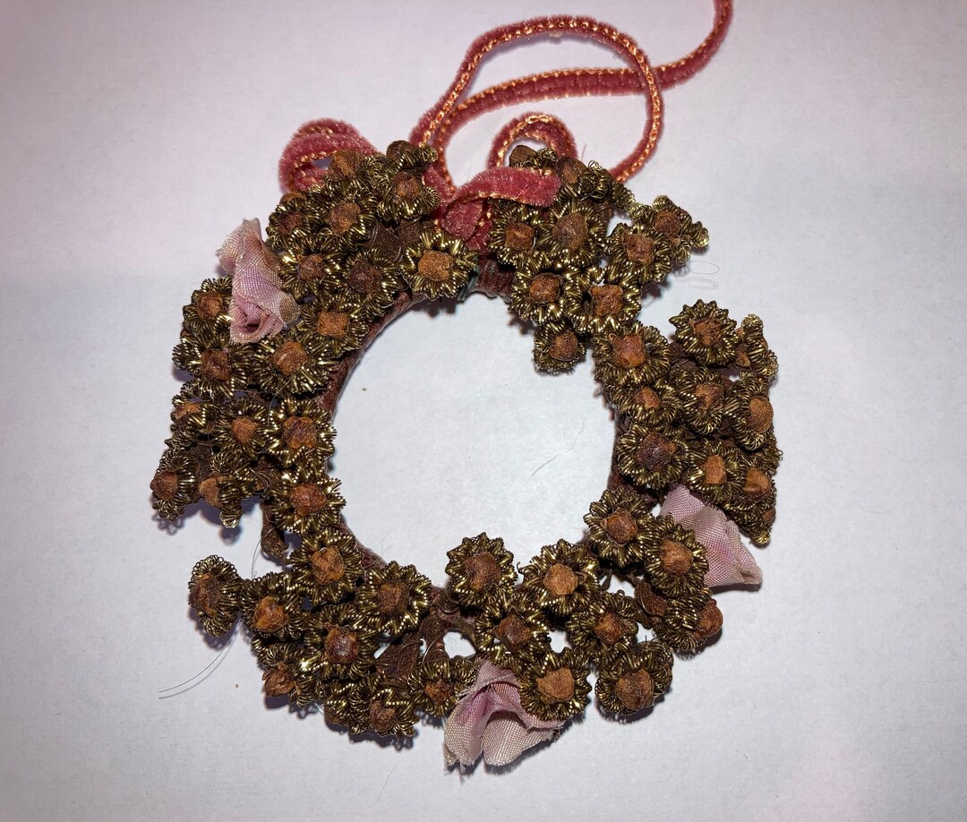 Antique West Germany Wreath Ornament, German Wire Flower Wreath, Wreath ...