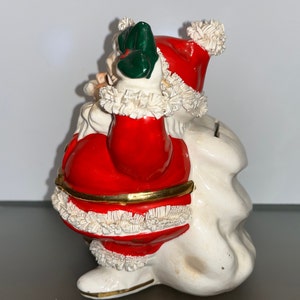 Vintage Napco Spaghetti Santa Bank, Red White Spaghetti Santa, Blue ...