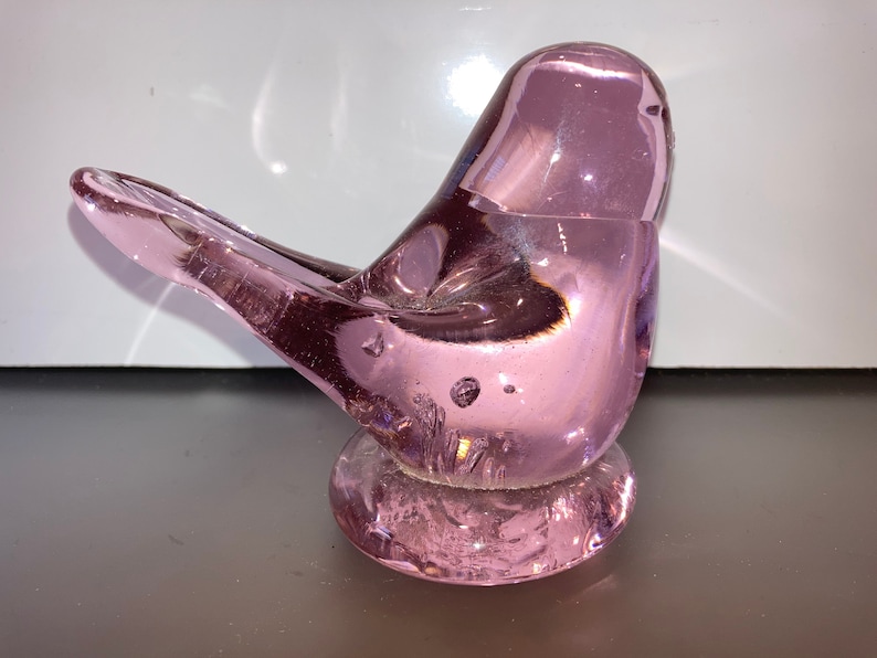 Leo Ward Glass Pink Bird Pink Royal Cardinal Pink Glass - Etsy