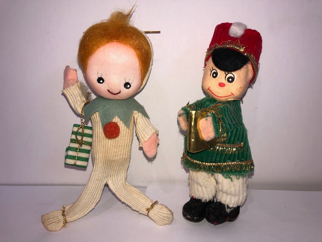 2 Vintage Japan Ornaments, Santas Band Ornament, Santas Helper ...