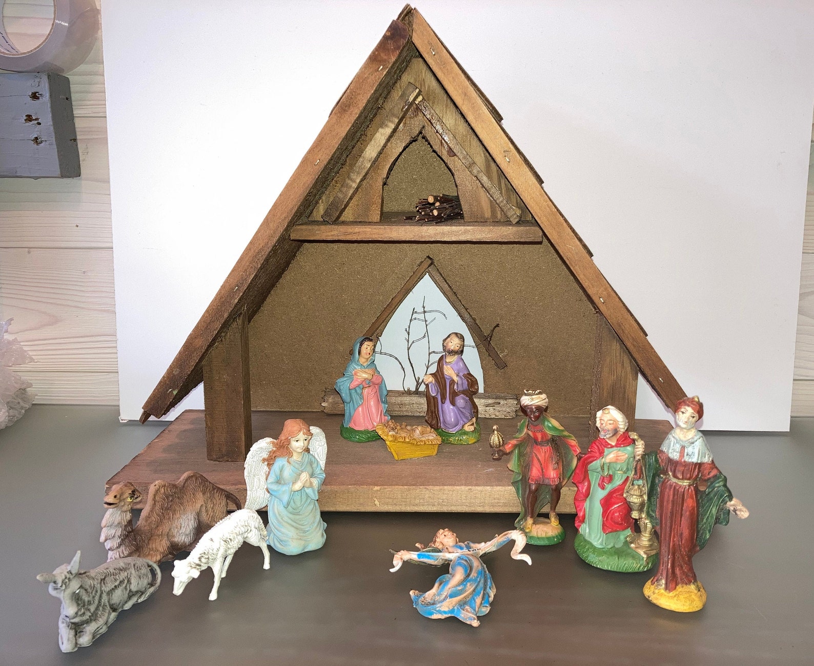 Vintage 12 Piece Italian Nativity Set Vintage Italy Wooden | Etsy