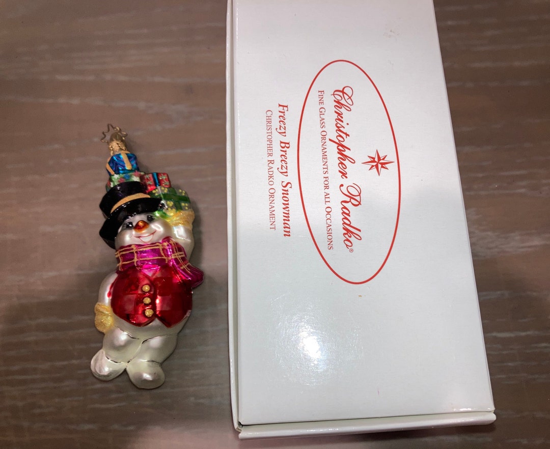 Radko Freezy Breezy Snowman Ornament, Blown Glass Radko Snowman ...