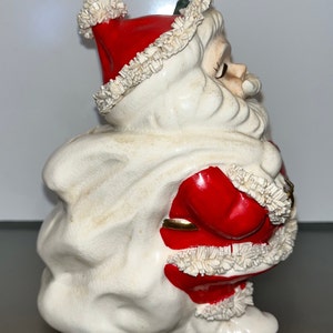 Vintage Napco Spaghetti Santa Bank, Red White Spaghetti Santa, Blue ...