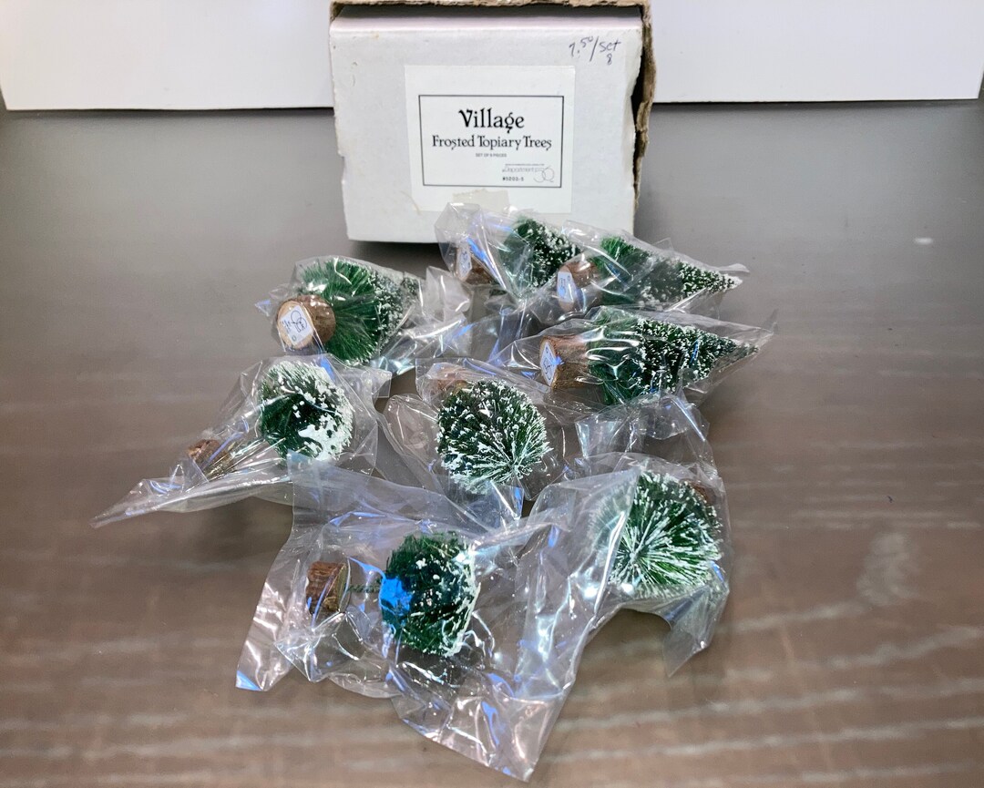 Dept 56 52035 Frosted Topiary Trees, Dept 56 8 Topiary Trees, Dept 56 ...