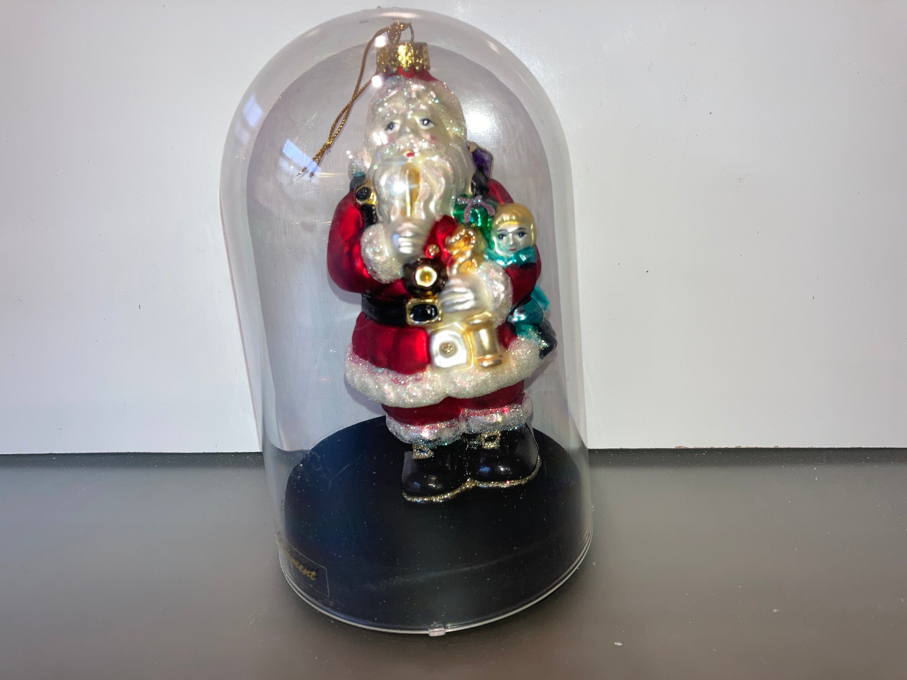 Handcrafted Glass Santa Ornament Blown Glass Glittered Santa | Etsy