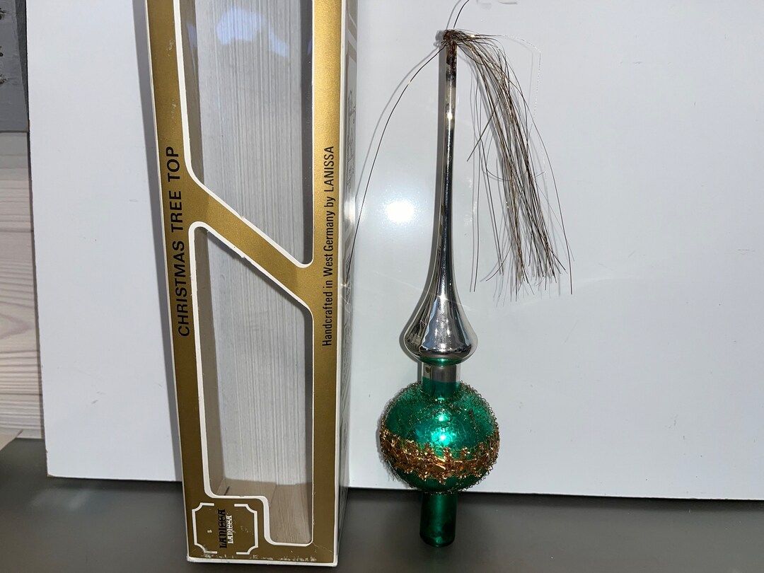 Vintage Tinsel Top Tree Topper German Wire Wrapped Glass Tree - Etsy