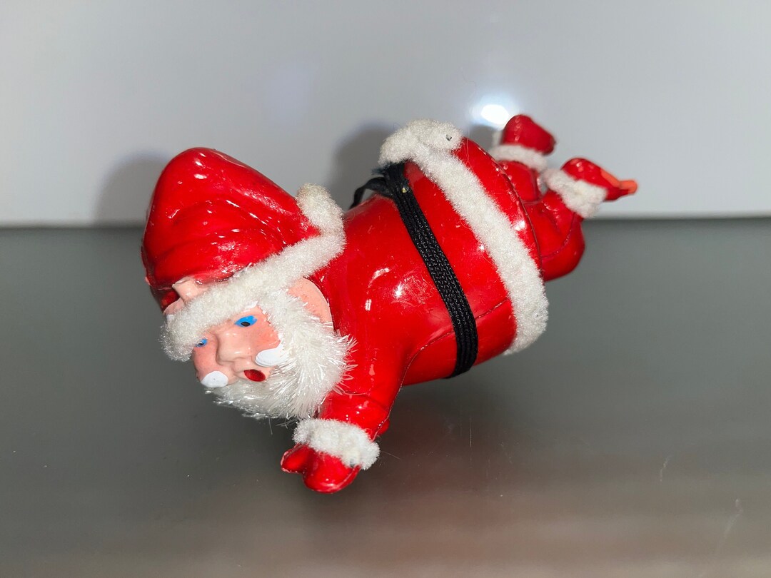 Vintage Plastic Head Santa Figure, Painted Plastic Santa Head Tumbling ...
