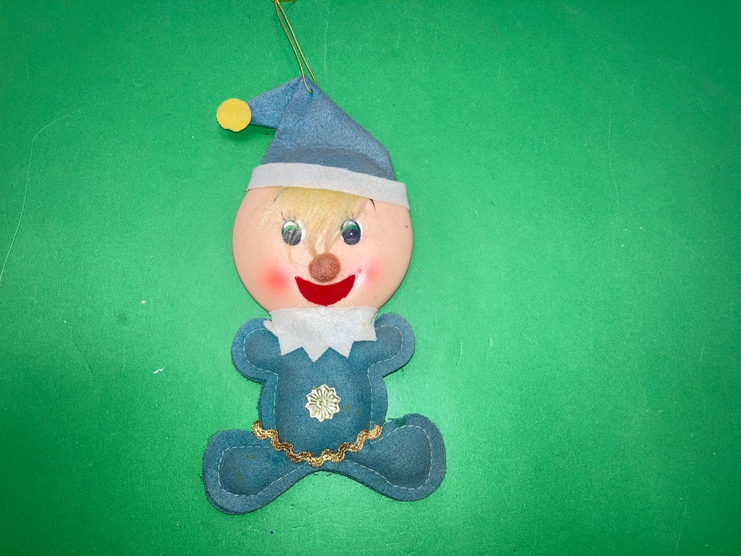 Vintage Japan Felt Elf Figure, Padded Felt Elf Figure, Felt Elf Figure ...