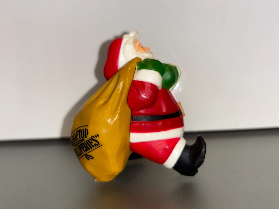 Vintage Plastic Santa Figure, Santa Rooftop Deliveries, Standing Santa ...