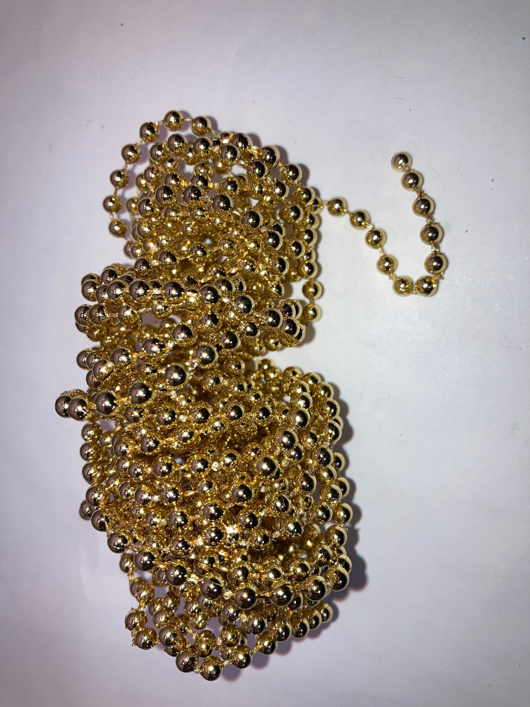 5 Yards of 1/16" Gold Metallic Beads, Gold Bead Trim, Mini Gold Beads ...