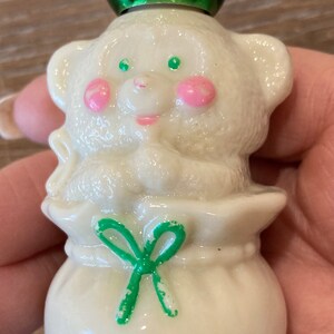 Avon Christmas Bear Bottle, Glass Bear, Vintage White Bear Bottle, Avon ...