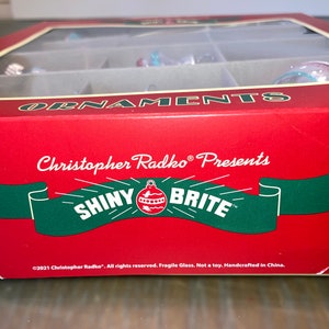 12 Shiny Brite Fancy Shape Ornaments, Shiny Brite Christopher Radko ...
