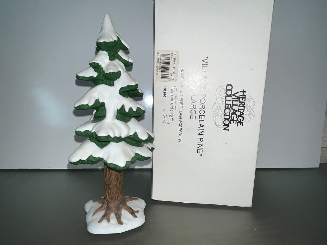 Dept 56 52183, Dept 56 Village Porcelain Pine, Vintage Dept 56 Snowy ...