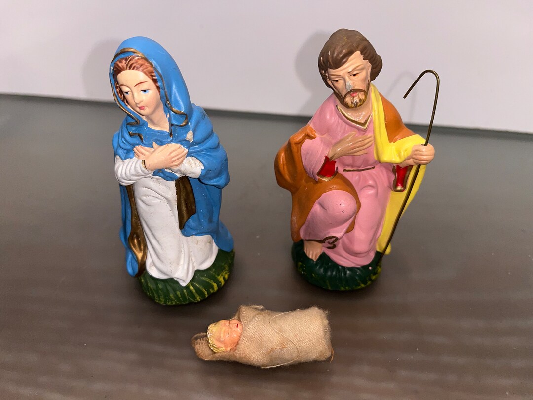 Vintage Holy Family, Vintage Japan Holy Family, 4" Mary and Joseph ...