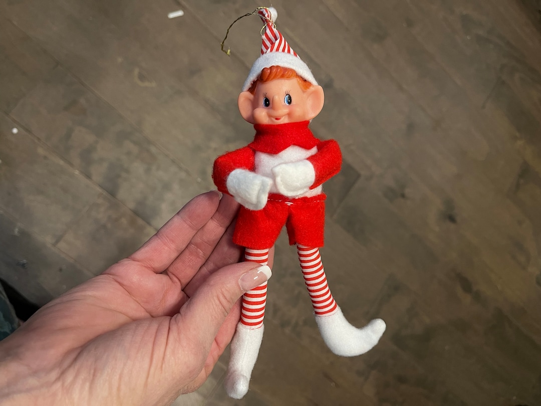Vintage Rubber Faced Pixie Elf, Vintage Felt Elf Figure, 8 1/2 Stuffed ...