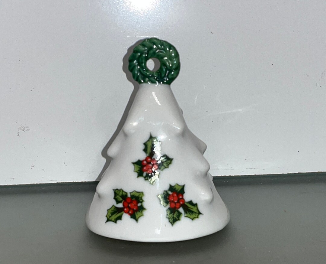 Vintage Lefton Christmas Bell, Lefton Holly Ornaments, Lefton Porcelain ...