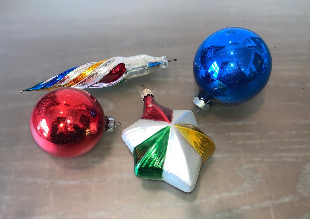 Radko Star, German Icicle, USA Ornaments, Vintage Ornament Lot, Fluted ...