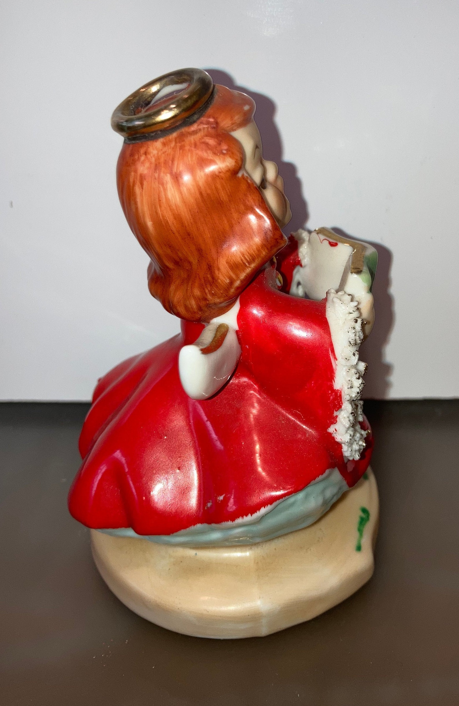 Vintage Japan Christmas Angel Figure, Mid Century Red Dress Christmas ...